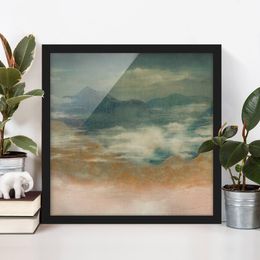Bild mit Rahmen Himmelhohe Berglandschaft