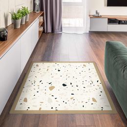 Teppich Detailliertes Terrazzo Muster San Remo mit Rahmen