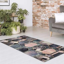 Teppich Art Deco Marmor Gold