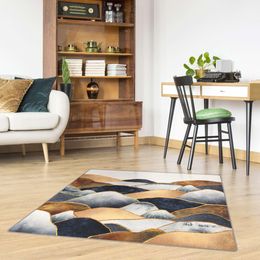 Teppich Goldene Berge Aquarell