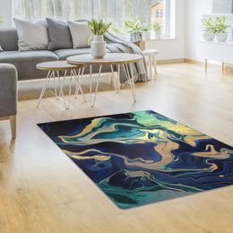 Teppich Spiel der Farben Indigo Feuer