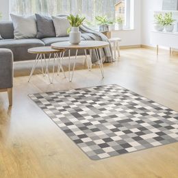 Teppich Geometrisches Muster Mosaik Grau