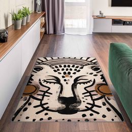 Teppich Gepard mit Perlenohrringen Illustration
