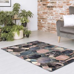 Teppich Art Deco Marmor Gold