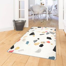 Teppich Weißer Terrazzo mit Goldsteinchen