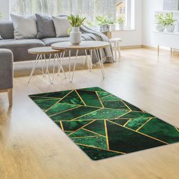 Teppich Dunkler Smaragd mit Gold