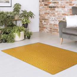 Teppich Geometrische Wellen gelb