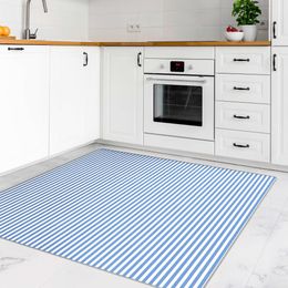 Teppich No.YK44 Streifen Blau Weiß