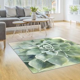 Teppich Sukkulente Aquarell Dunkel