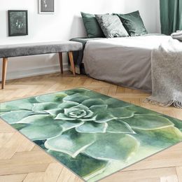 Teppich Sukkulente Aquarell Dunkel