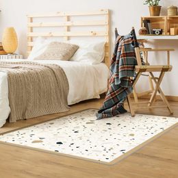 Bilderwelten Teppich Detailliertes Terrazzo Muster San Remo mit Rahmen