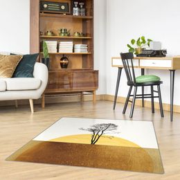 Teppich Goldene Sonne mit Baum