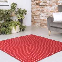 Teppich Geometrische Ecken rot