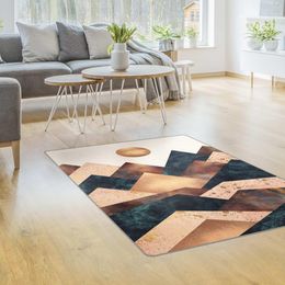 Teppich Geometrische Berge Bronze