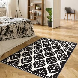 Teppich Stilisierte Palmenblätter mit Balken