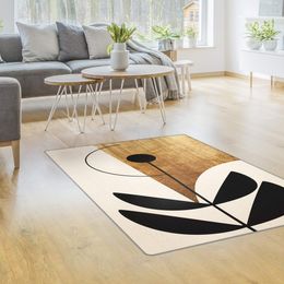 Teppich Abstrakte Formen - Blume Gold