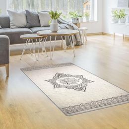 Teppich Mandala Lotus Betonoptik