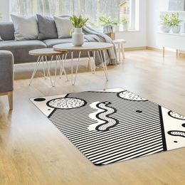 Teppich Komposition Neo Memphis Schwarz Weiß