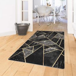 Teppich Graue Dreiecke Gold