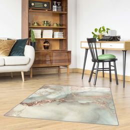 Teppich Farbexperimente Marmor Pastell und Gold