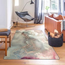Teppich Farbexperimente Marmor Pastell und Gold