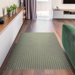 Teppich Geometrische Ecken olive