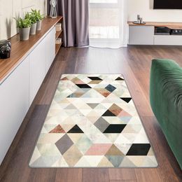 Teppich Aquarell-Mosaik mit Dreiecken I