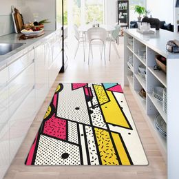 Teppich Komposition Neo Memphis Pink und Gelb