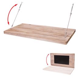 Wandtisch MCW-H48, Wandklapptisch Wandregal Tisch mit Tafel, klappbar Massiv-Holz ~ 120x60cm