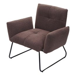 Lounge-Sessel MCW-K34, Cocktailsessel Sessel, Boucl&eacute; Stoff/Textil MVG-zertifiziert ~ braun