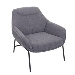 Lounge-Sessel MCW-J77, Cocktailsessel Sessel, Boucl&eacute; Stoff Metall ~ dunkelgrau