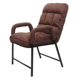 Esszimmerstuhl MCW-K40, Stuhl Polsterstuhl, 160kg belastbar Rückenlehne verstellbar Metall ~ Stoff/Textil dunkelbraun