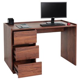 Schreibtisch MCW-J78, B&uuml;rotisch Computertisch Arbeitstisch, Schublade, 78x121x60cm ~ Walnuss-Optik