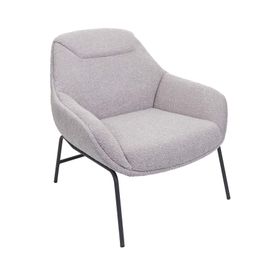 Lounge-Sessel MCW-J77, Cocktailsessel Sessel, Boucl&eacute; Stoff Metall ~ hellgrau
