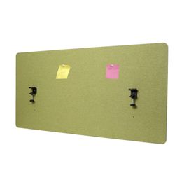 Akustik-Tischtrennwand MCW-G75, Büro-Sichtschutz Schreibtisch Pinnwand, doppelwandig Stoff/Textil ~ 60x120cm grün