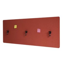 Akustik-Tischtrennwand MCW-G75, Büro-Sichtschutz Schreibtisch Pinnwand, doppelwandig Stoff/Textil ~ 60x160cm braun