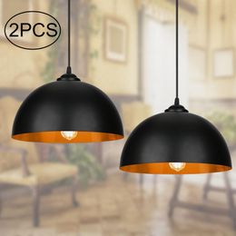 2x led Pendelleuchte Decken-Lampe Hängelampe Beleuchtung Hängeleuchte Design - schwarz