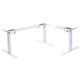 Gestell HHG 772, variables Tischgestell für Eck-Schreibtisch, elektrisch höhenverstellbar Memory 45kg weiß - white