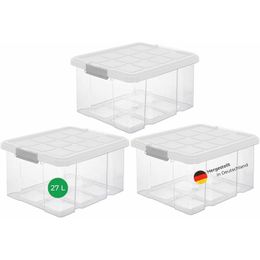 Novaliv - 3x Aufbewahrungsbox 3x Aufbewahrungsbox, 3x Deckel - Transparent