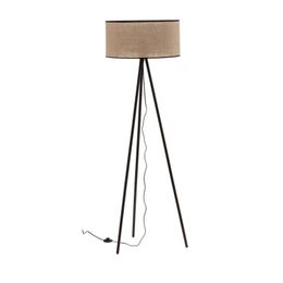 Euluna Stehlampe Tubo mit Textilschirm, beige, Dreibein