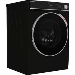 A (A bis G) Sharp Waschmaschine "ES-NFH814CBDA-DE" Waschmaschinen schwarz Frontlader