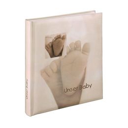 Hama Fotoalbum Babyalbum "Baby Feel", 29x32 cm, 60 weiße Seiten, 2 seitiger Vorspann, beige|braun
