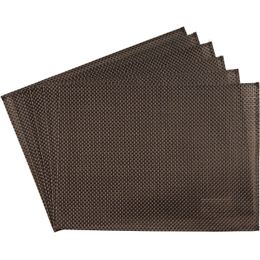 Platzset, Schmalband, APS, (6-St), mit umgenähten Rand, leicht abwischbar, 45x33 cm, silberfarben