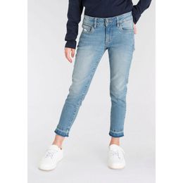 Kangaroos 7/8-Jeans, im Bund verstellbar und kleiner Stickerei, blau