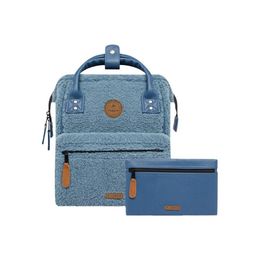 CABAIA Tagesrucksack Adventurer S Fleece (3-tlg), Fleece-Rucksack mit austauschbaren Vordertaschen, blau