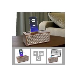 EAXUS XM-5H Premium Bluetooth Lautsprecher in edler Vintage Holz-Optik Bluetooth-Lautsprecher (Bluetooth