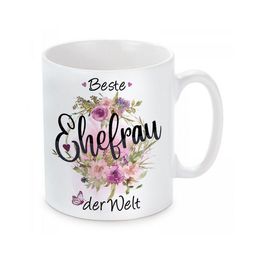 Herzbotschaft Tasse Kaffeebecher mit Motiv Beste Ehefrau der Welt