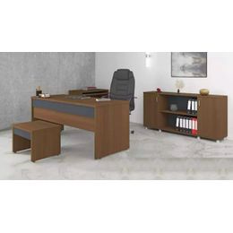 JVmoebel Schreibtisch Tisch Büro Arbeitszimmer Büromöbel Holzmöbel Schreibtische Schränke (3-St.