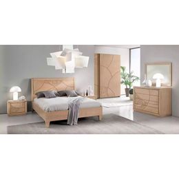 JVmoebel Schlafzimmer-Set Luxus Schlafzimmer Set Bett 2x Nachttisch Kommode Kleiderschrank