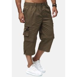 LMC Cargoshorts Cargo Shorts Zip Hose 3/4 Schlupfhose Verstellbare Beinlänge (1-tlg) 2804 in Braun